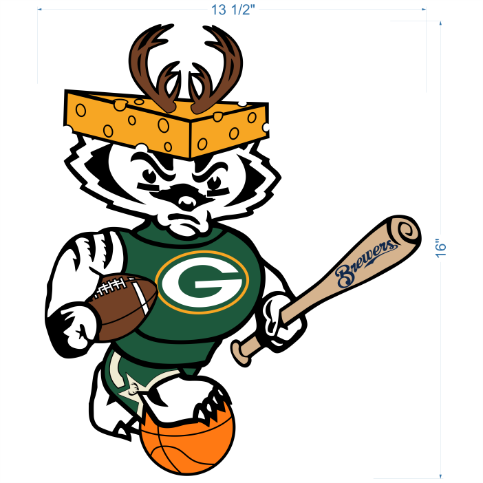 Packer Badger Brewer Logo Packers Brewers Bucks Badgers Etsy Norway